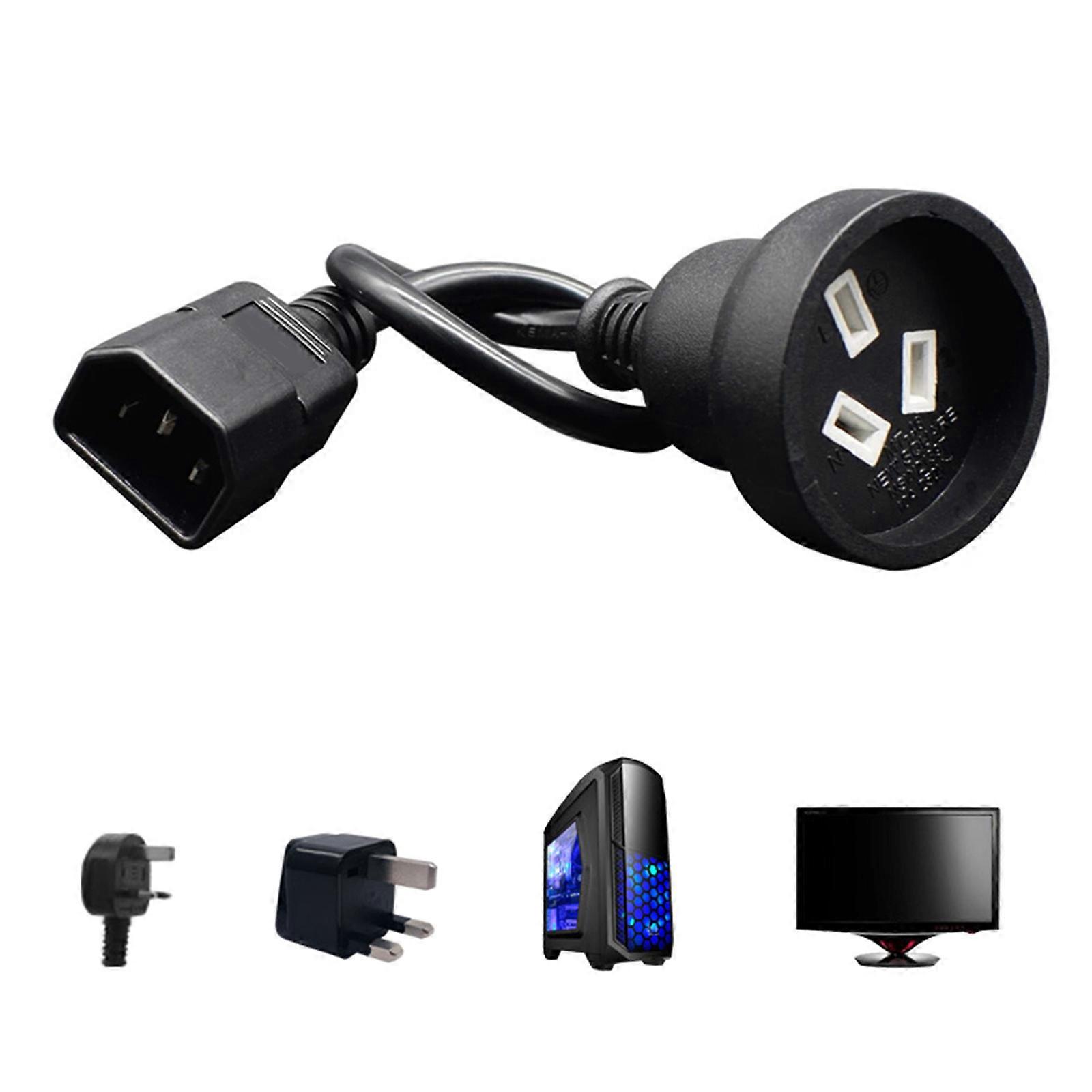 11.8inch IEC320 C14 Male Port to SAA Australia AU 3Pin Female Power ...