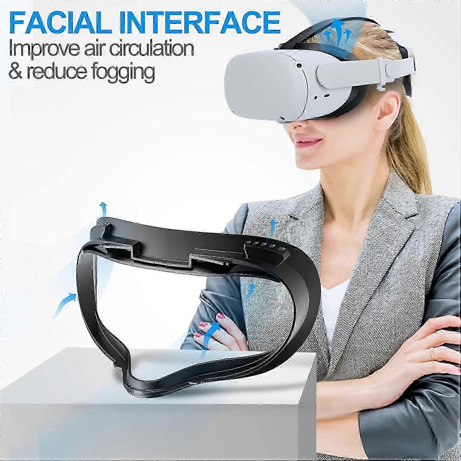 Facial Interface & Face Cover Pad for Oculus Quest 2, Sweat-Proof PU ...