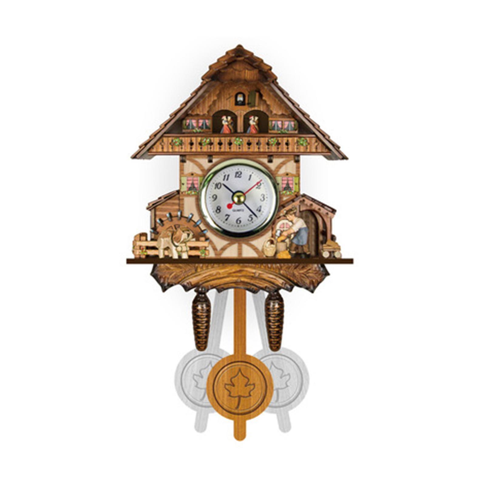 Cuckoo Clock Wall Clock Handicraft Vintage Wooden Cuckoo Tree House ...