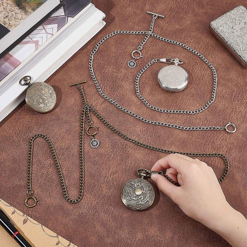 Classic Pocket Watch T-Bar Watch Chain Link Vintage Heavy Duty Pocket ...