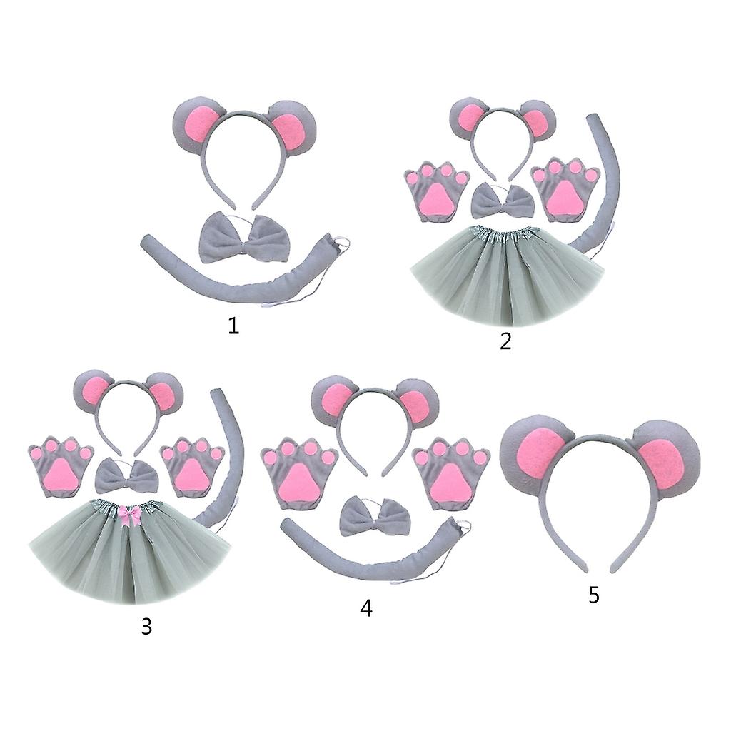 Mouse Costume Set Mouse Ears Headband Tail Bowtie Gloves Tutu Skirt for ...