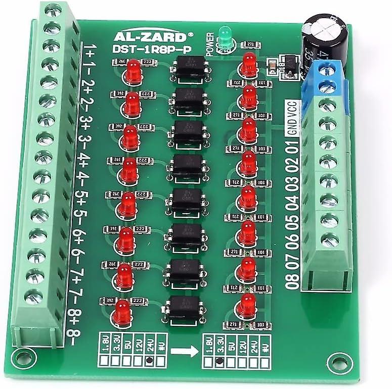 8 Channel Photoelectric Isolation Module, 24v To 3.3v Level Voltage ...