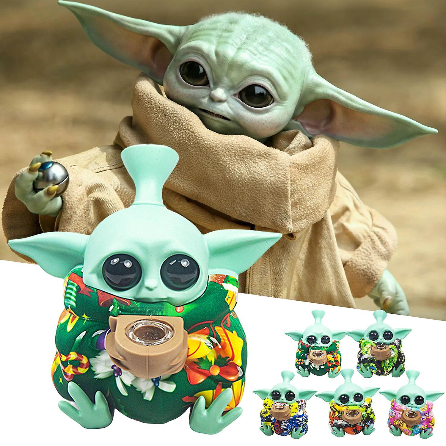 Baby Yoda Pipe Lovely Miniature Cartoon Figurine Model Toy Collection ...