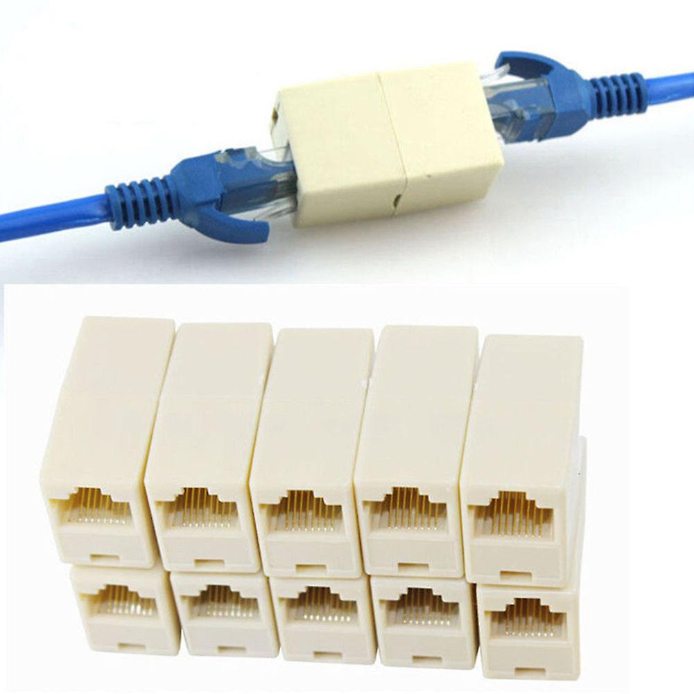 5Pcs LAN Ethernet Network RJ45 Splitter Plug Adapter Cable Extension ...