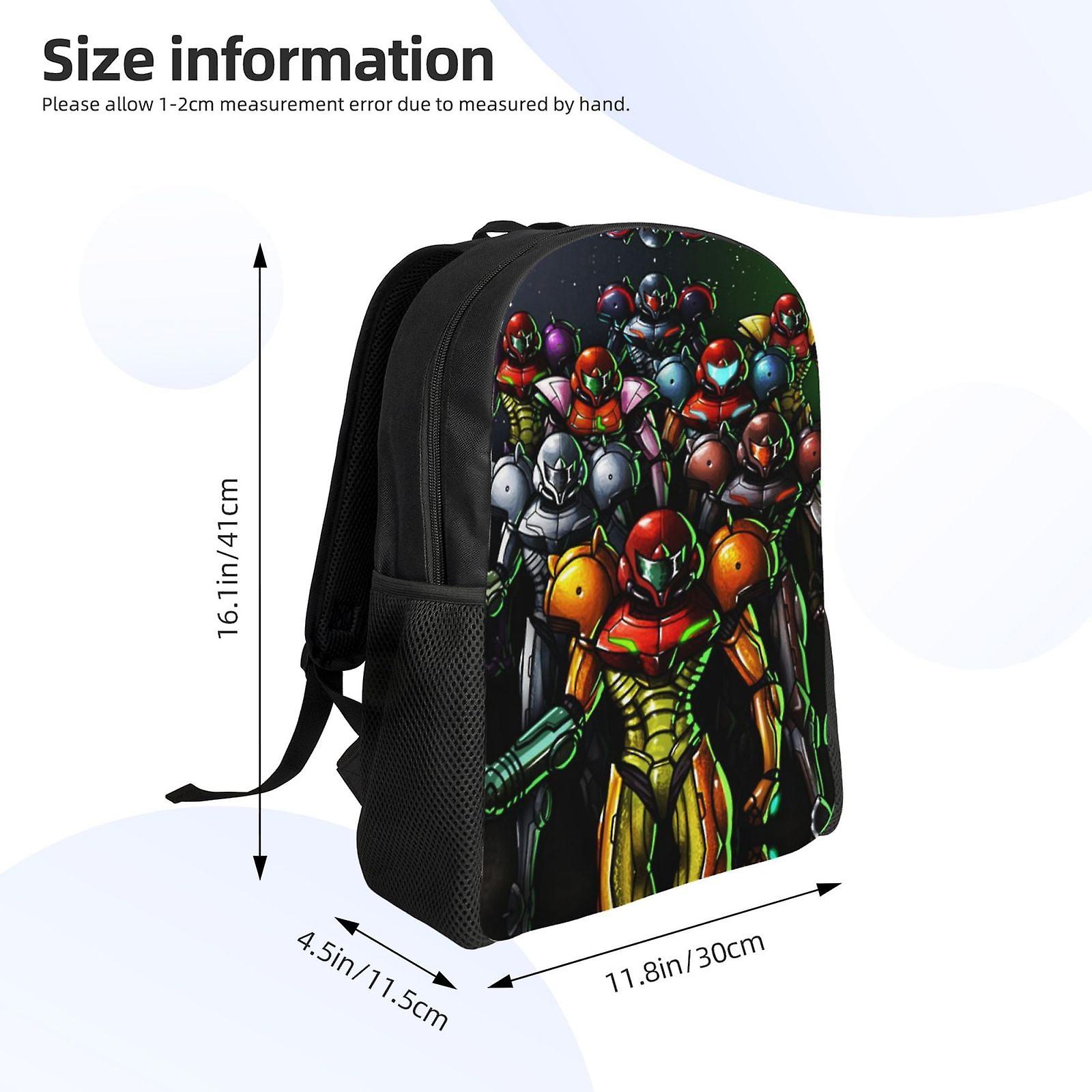 Metroid Samus Aran Cartoon Backpack Daypack for Camping Anime Bag ...