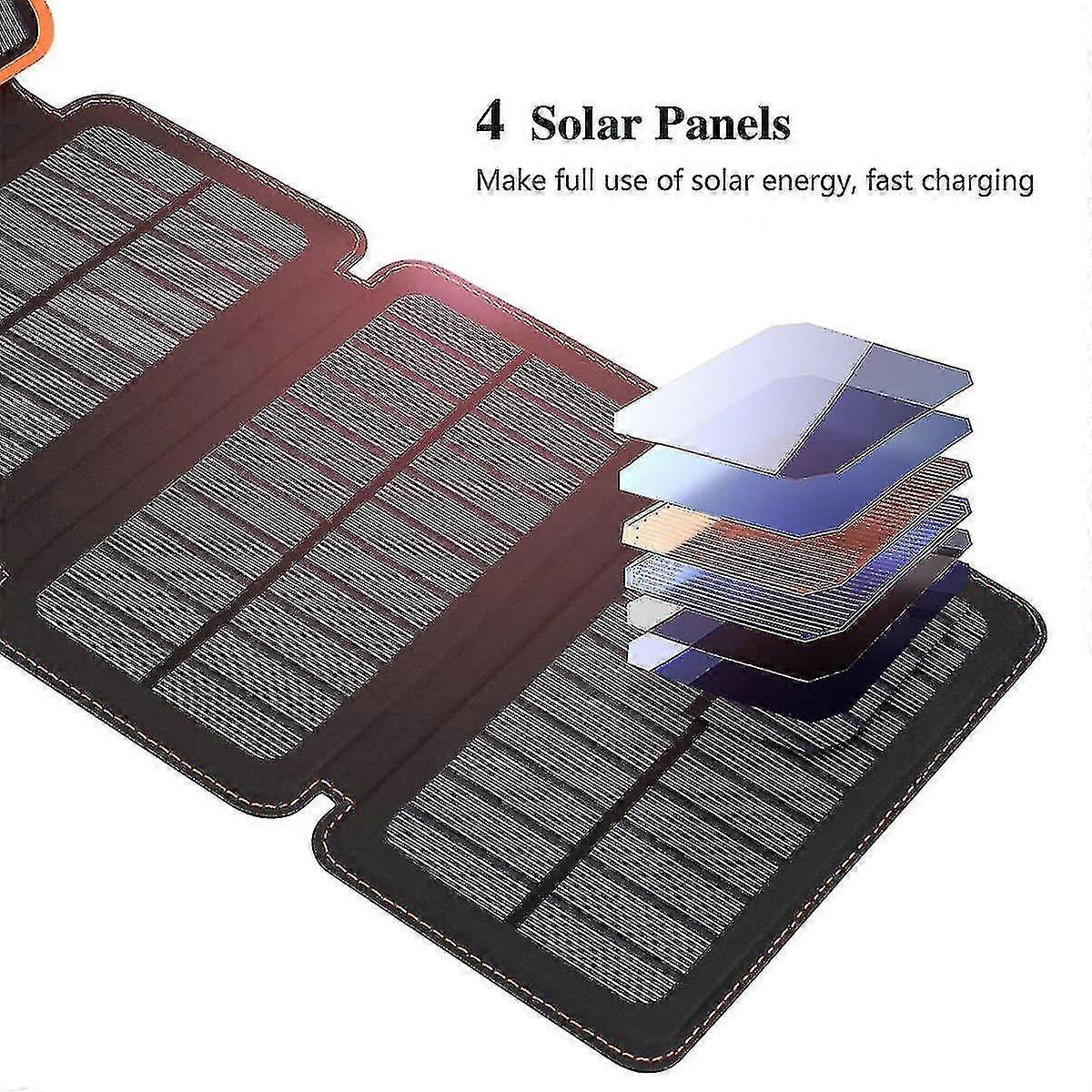 Solar Charger 25000mah Outdoor Portable Power Bank With 4 Solar Panels ...