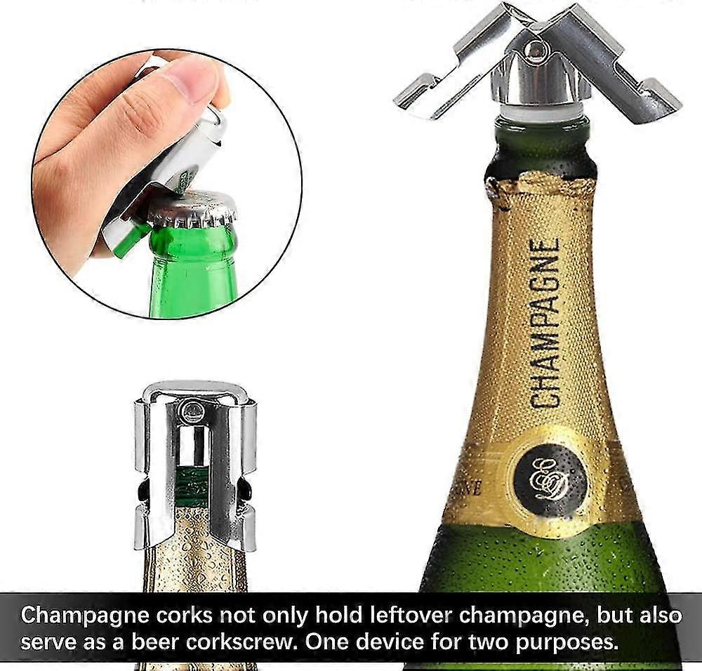 Gold-Champagne Stopper, 6PCS Stainless Steel Champagne Stopper Keep ...