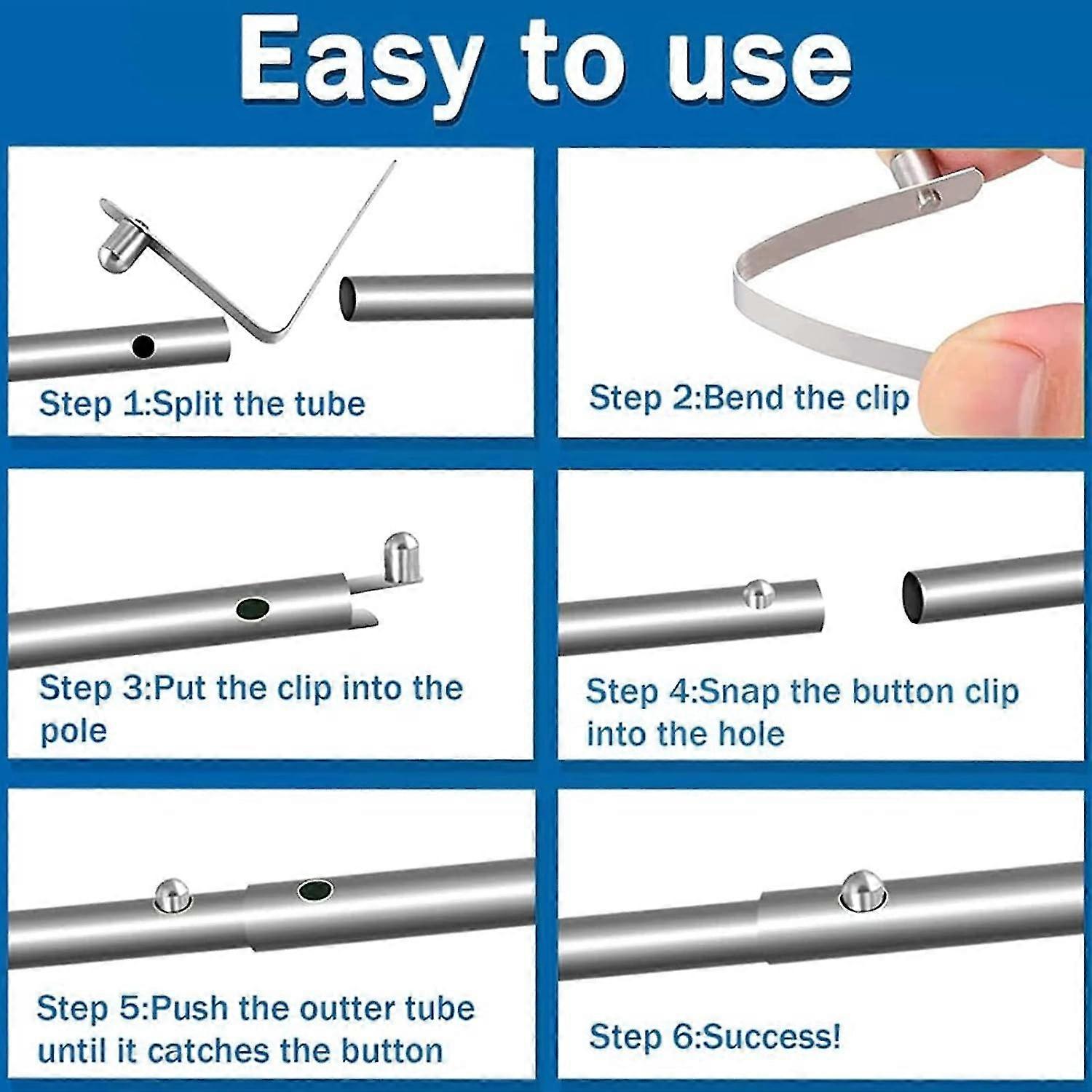 8pcs Spring Clips, 8mm Kayak Spring Clips, Stainless Steel Push Button ...