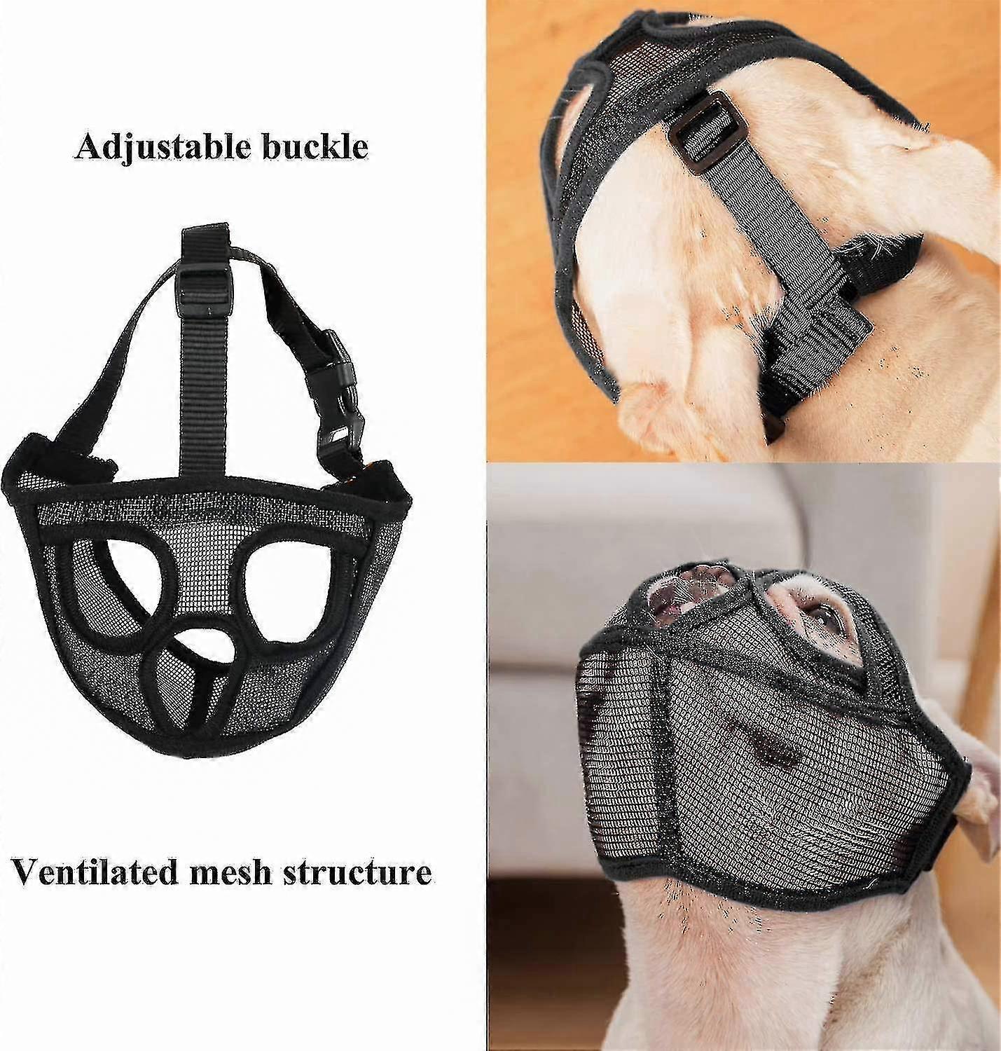 Mesh Dog Muzzle Short Snout Dog Muzzle Adjustable French Bulldog Muzzle ...