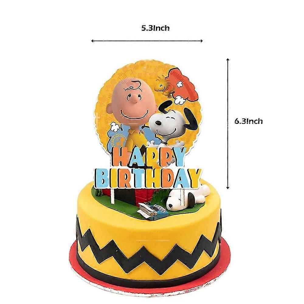 Snoopy Themed Kids Birthday Party Decor Banner Cake Cupcake Toppers ...