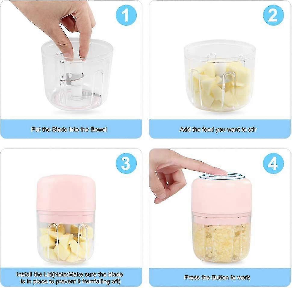 Electric Food Chopper Mini Usb Charging Garlic Compact Wireless ...