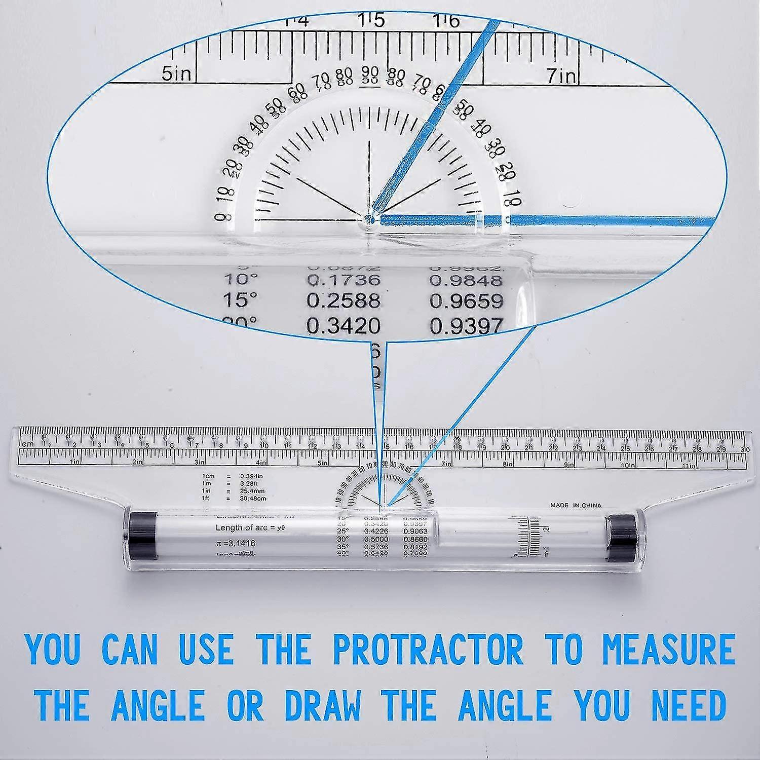 2 Pieces Plastic Measuring Rolling Ruler, Drawing Roller Ruler ...