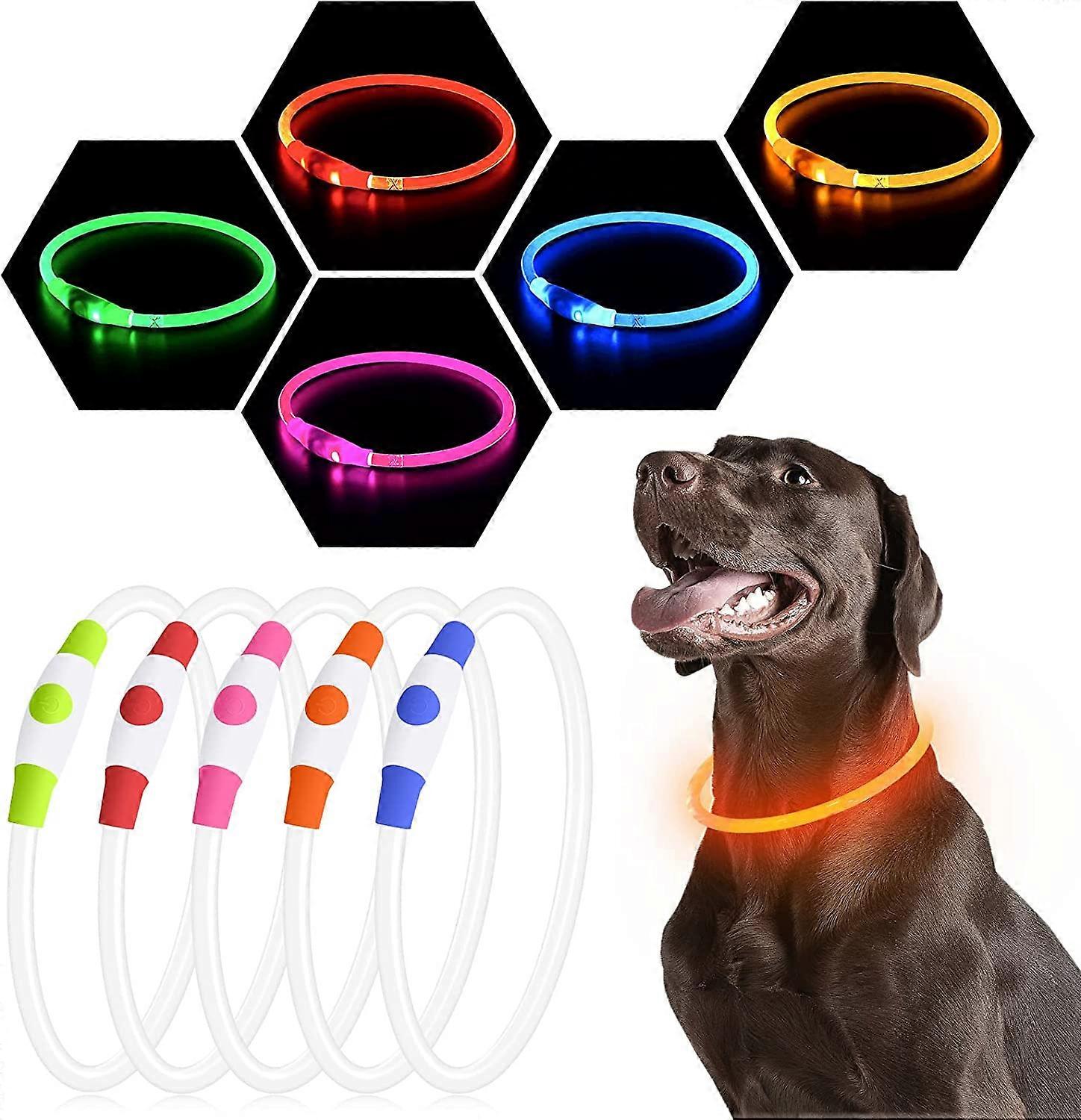 USB Rechargeable LED Necklace Lighted up Safety Bracelet Glowing ...