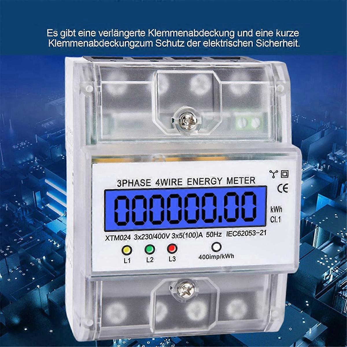 3 Phase Power Meter DTM024 Digital LCD Display Energy Meter Electric ...