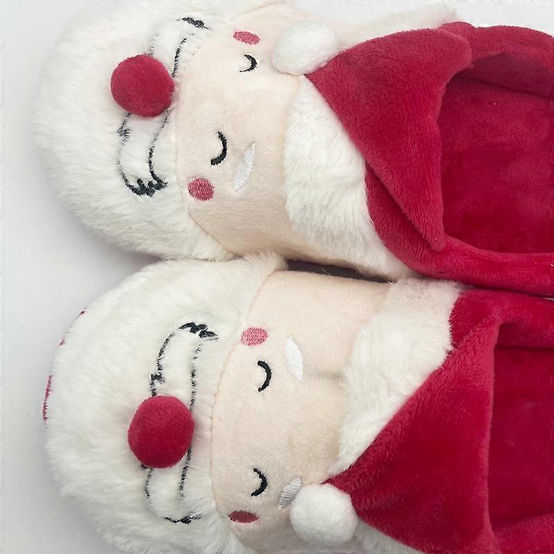 Santa Slides Women's Christmas Slippers Unisex Non-slip Soft Indoor ...