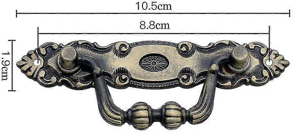 4 Pcs Drawer Handle Old Zinc Bronze Drawer Handle Vintage Furniture ...
