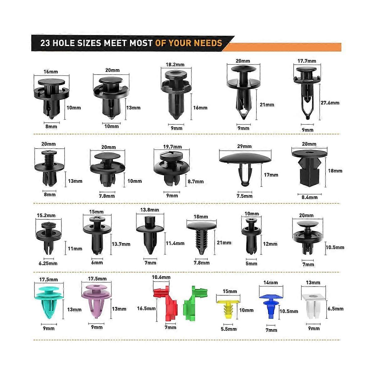 725Pcs Car Push Retainer Clips & Auto Fasteners Assortment - 23 ...