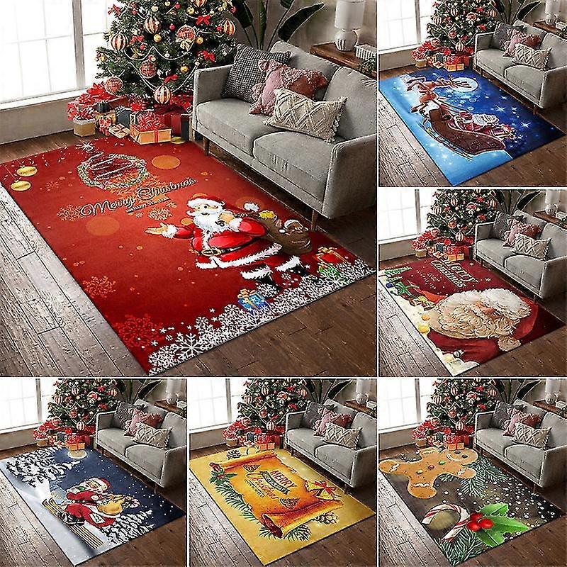 Jul Matta Vardagsrum Soffa Matta Tecknad film Jultomte Röda mattan 3d ...