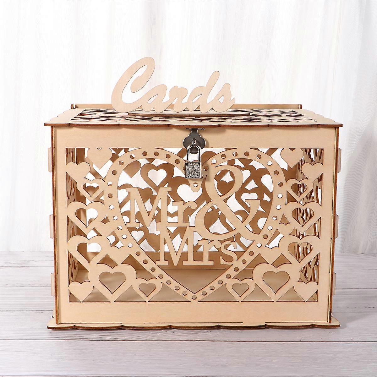 Wood Decor Wedding Invitation Boxes Giftcard Box Money Gift Box Wedding ...