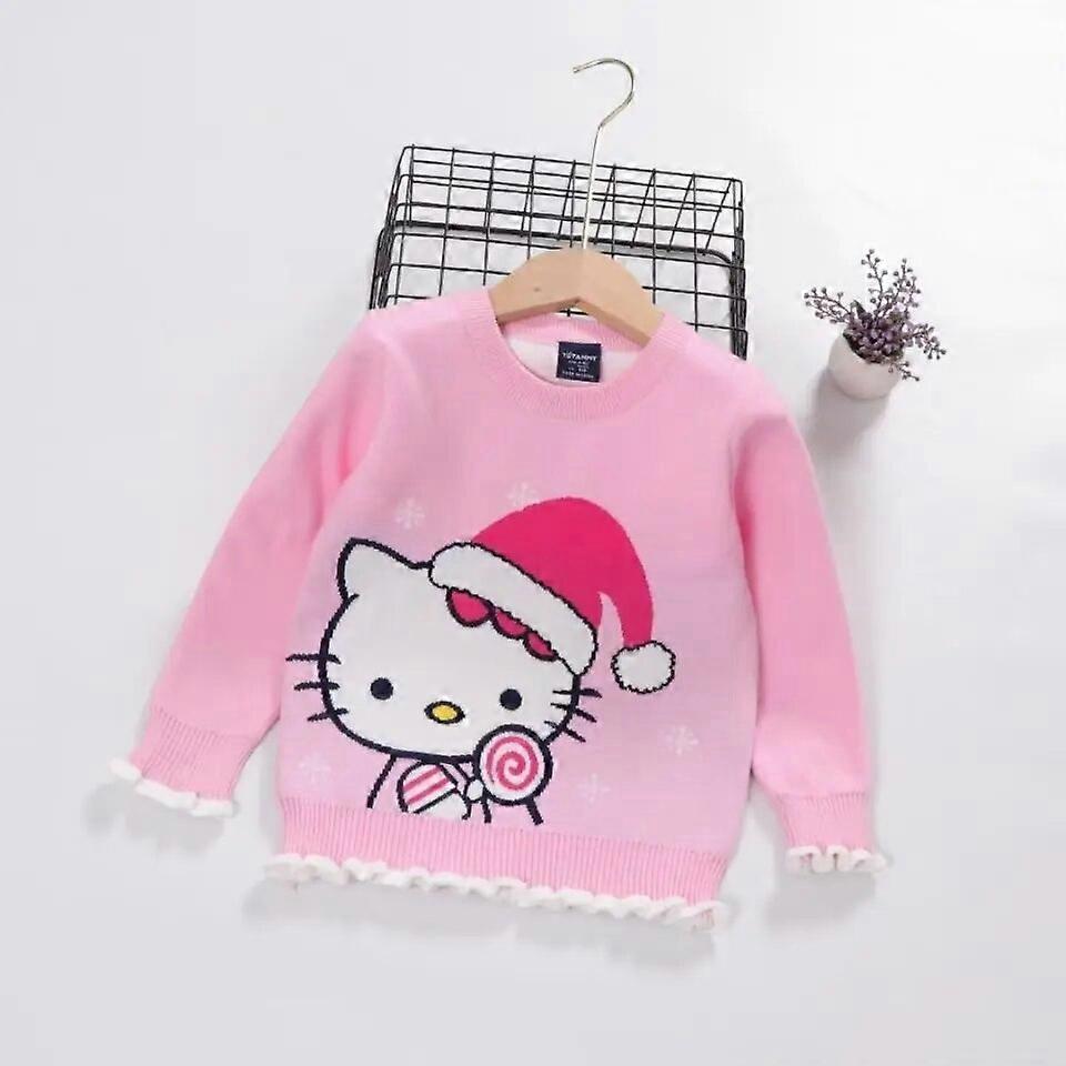 Kawaii Sanrio Hello Kitty Girls Sweater Kids Long Sleeve Cartoon Anime ...