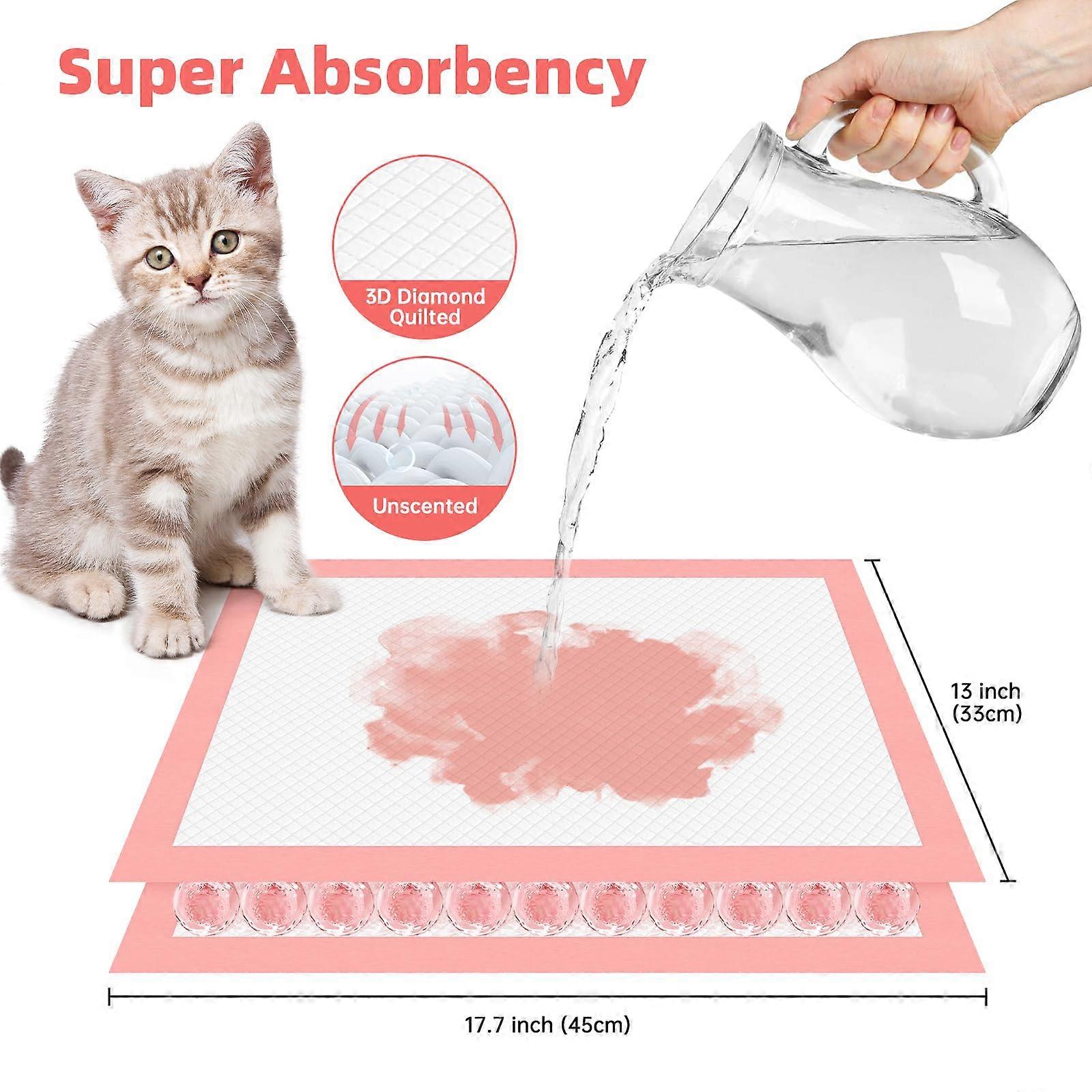 Disposable Litter Box Liners, 100 pcs Super Absorbent Training Pads, 6 ...