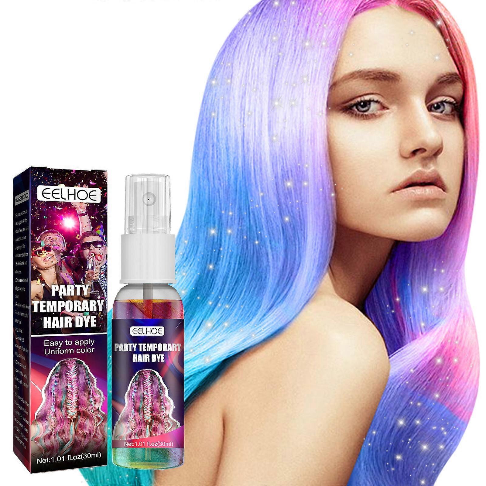 EELHOE Hair Colour Spray Quick and Easy Colour One-off Party Coloured ...