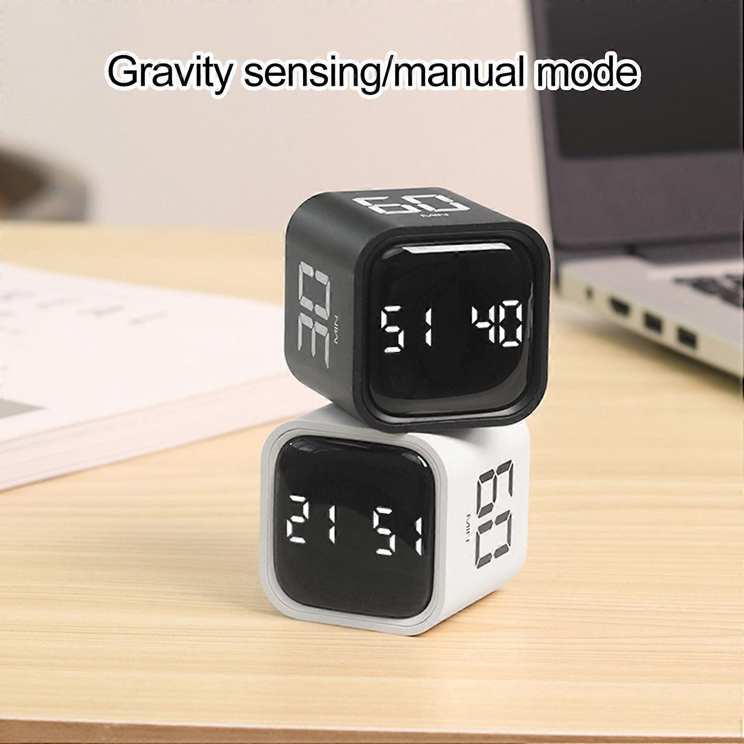 Productivity Cube Timer Gravity Sensor Flipping LED Display 4 Preset Time Dual Modes Time ...