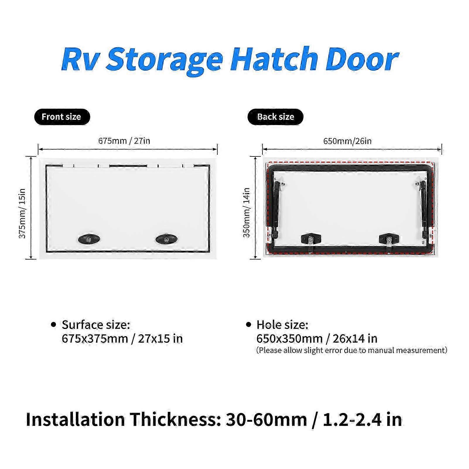 26x14 Inch UV - Resistant Aluminum Alloy RV Storage Hatch Door with ...