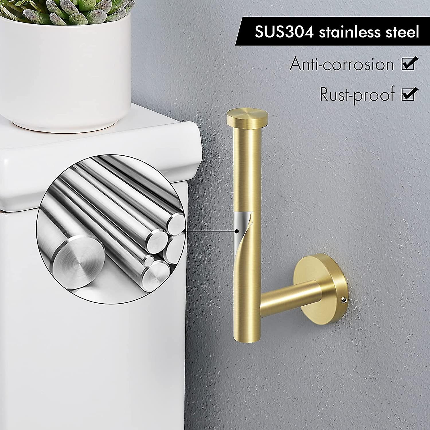 Bathroom Toilet Paper Holder Brushed Brass Wall Mount Toilet Roll ...