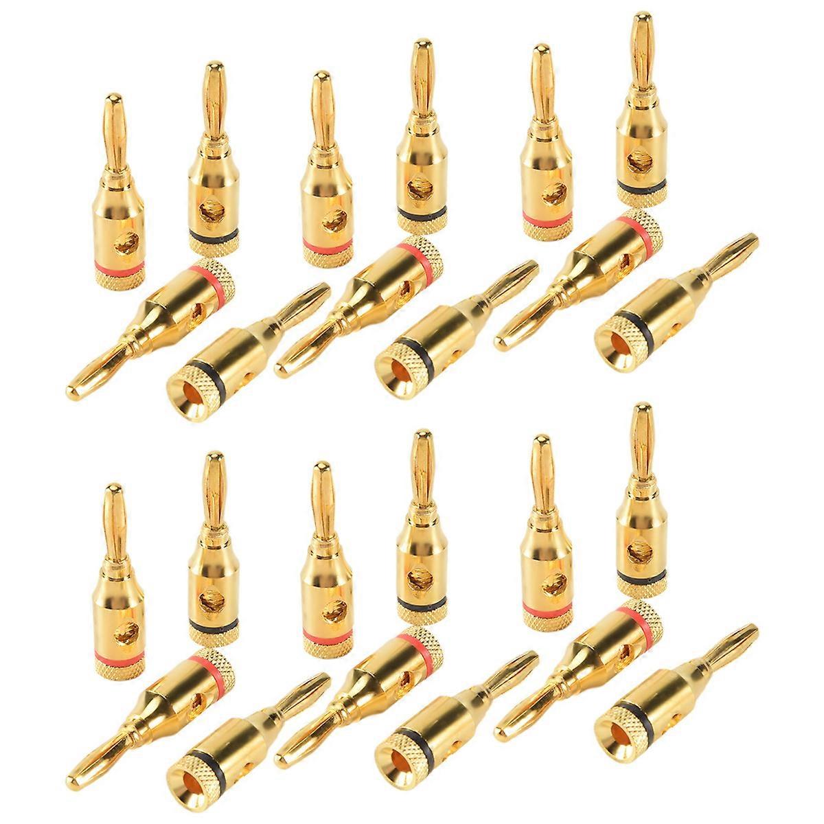 Banana Plugs Open Screw 24K Gold Plated Plugs Audio Jack Connector for ...