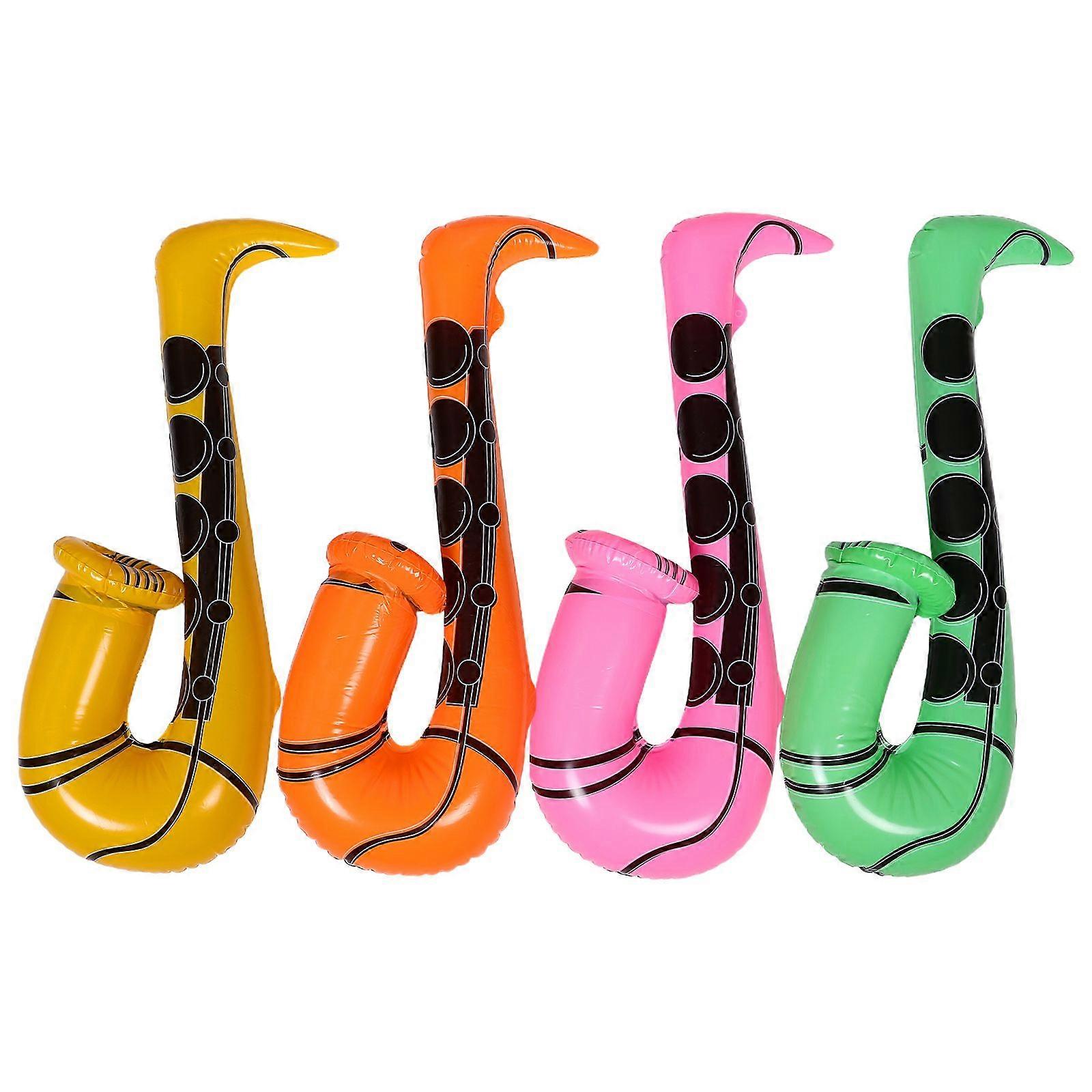 4 Pcs Inflatable Musical Instruments Kids Realistic Saxophone Props ...