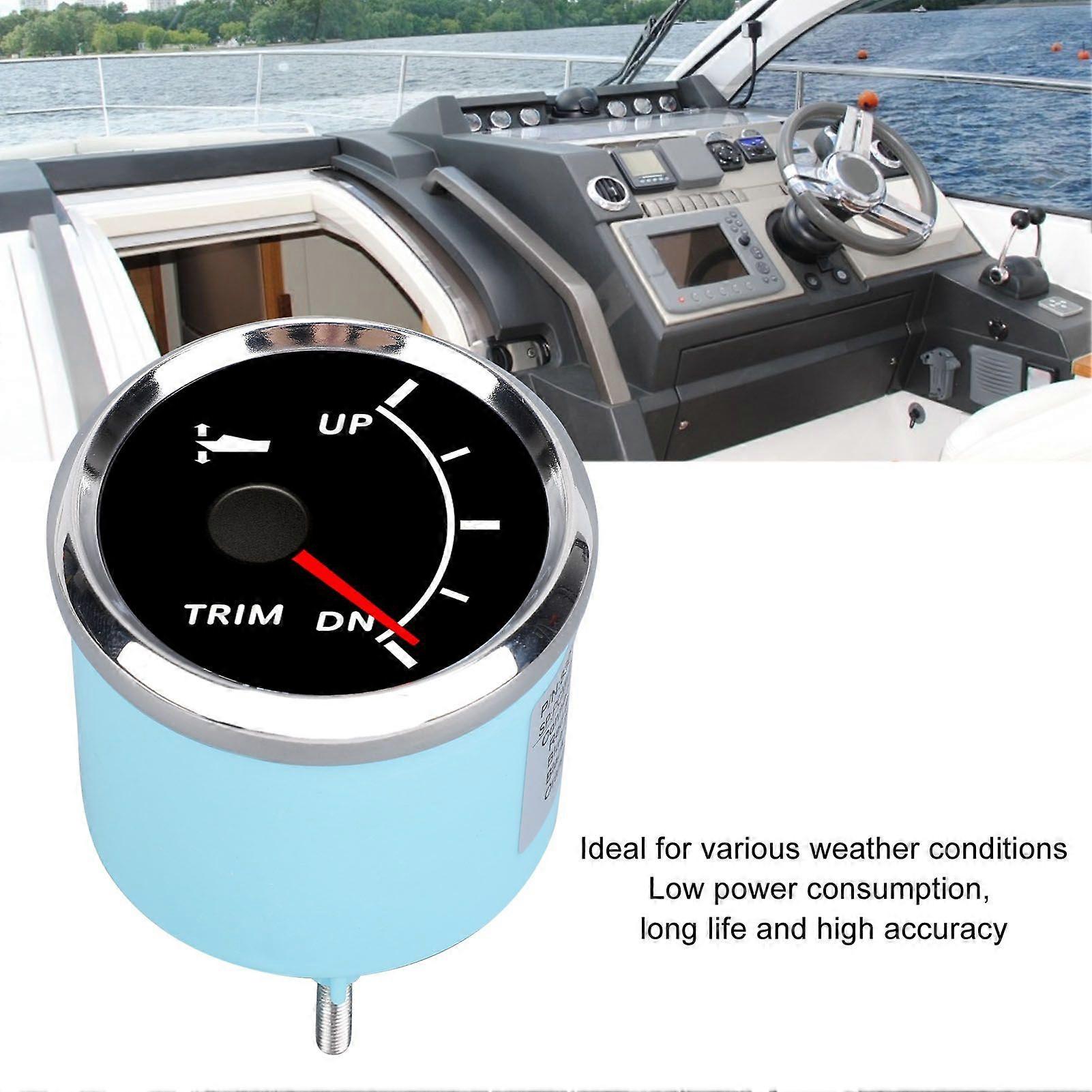 52mm Boat Trim Gauge Pointer Display UP to DN Accurate IP67 Waterproof ...
