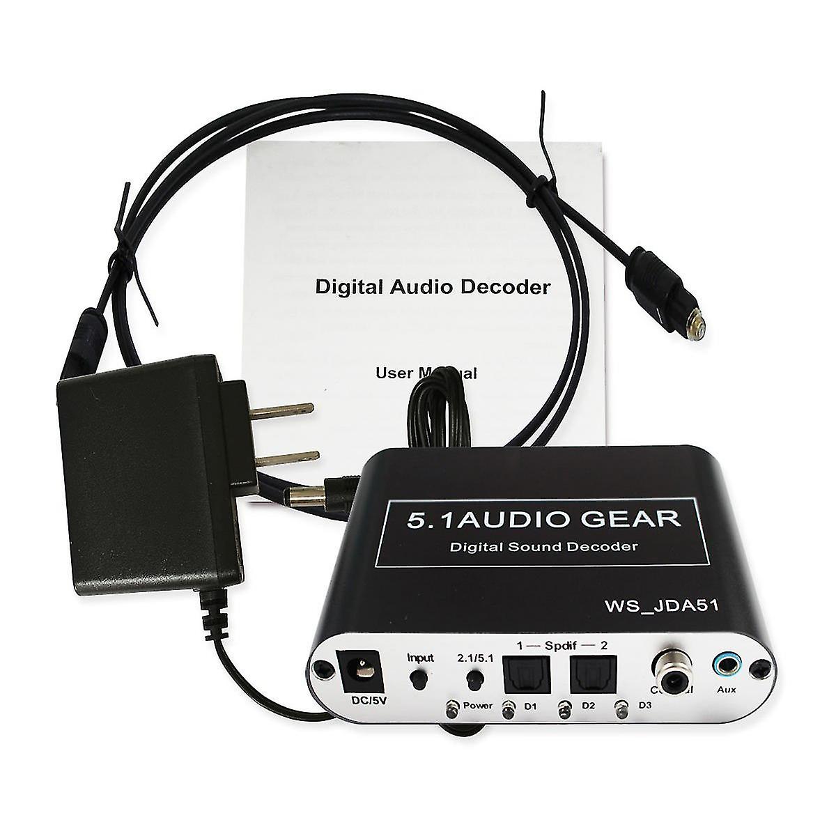 5.1 Audio Decoder Digital Ac3 Optical To Stereo Surround Analog Hd 2 ...