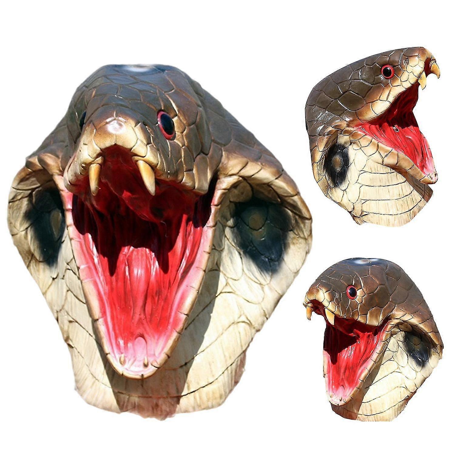 Party Cobra Costume Realistic Cobra Head Masque Halloween Latex Animal ...
