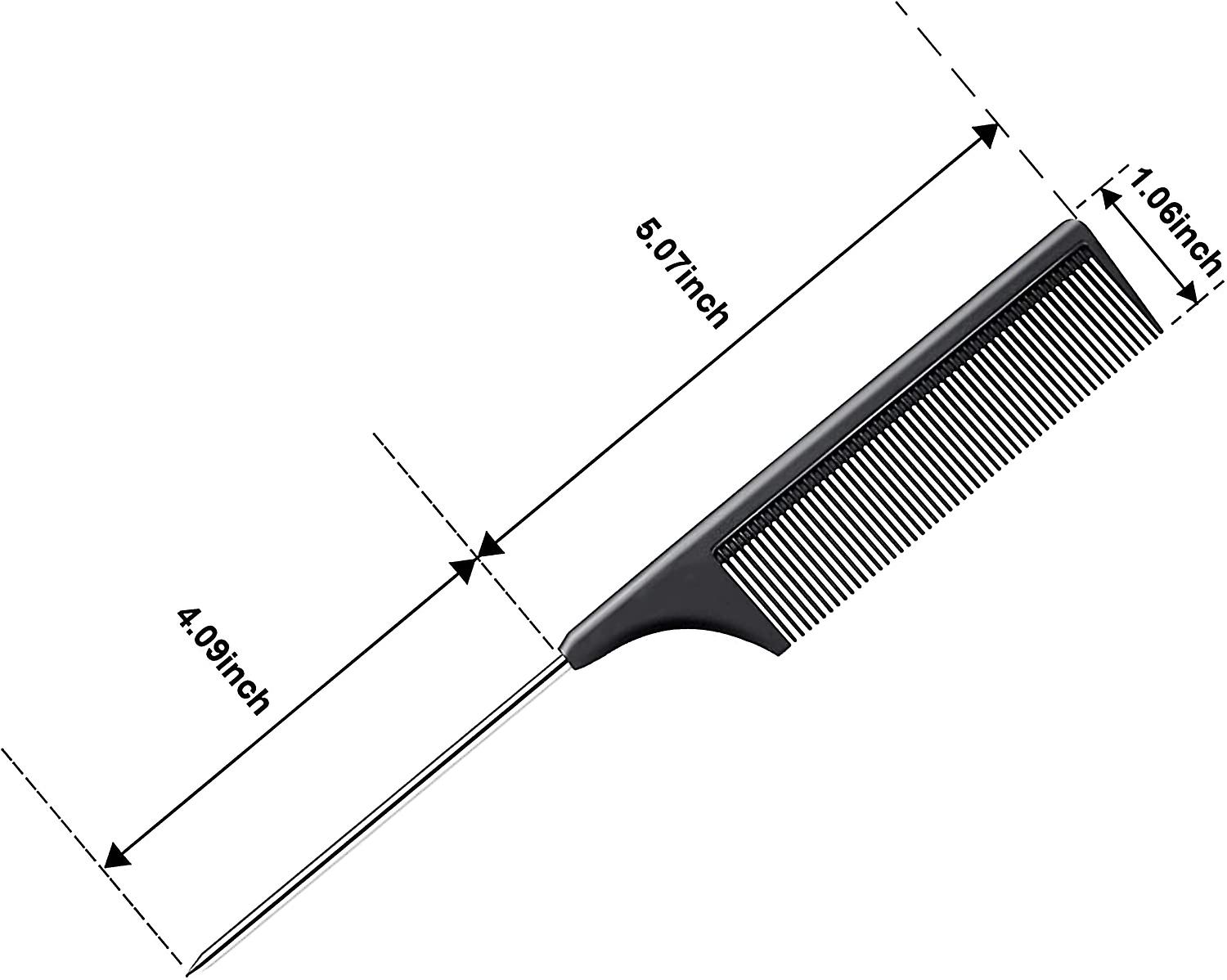 3 Pcs Tail Hair Comb Rat Tail Stainless-steel Pintail For All Hair ...