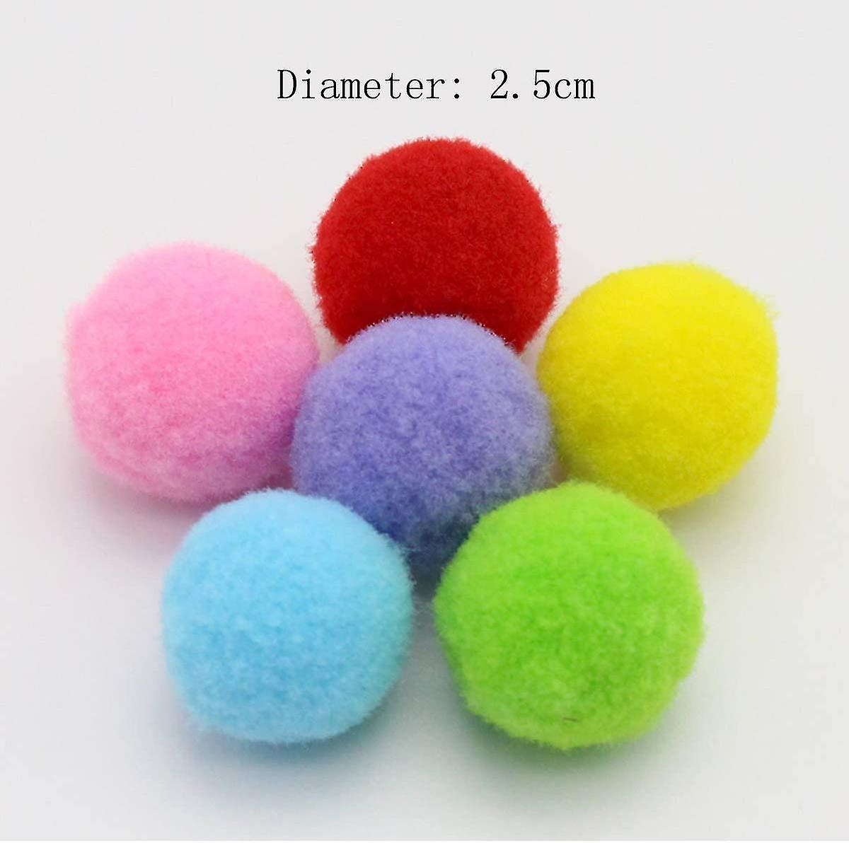 70 Pieces Cat Toy Ball Foam Cat Balls Colorful Cat Ball Pom Pom Balls ...