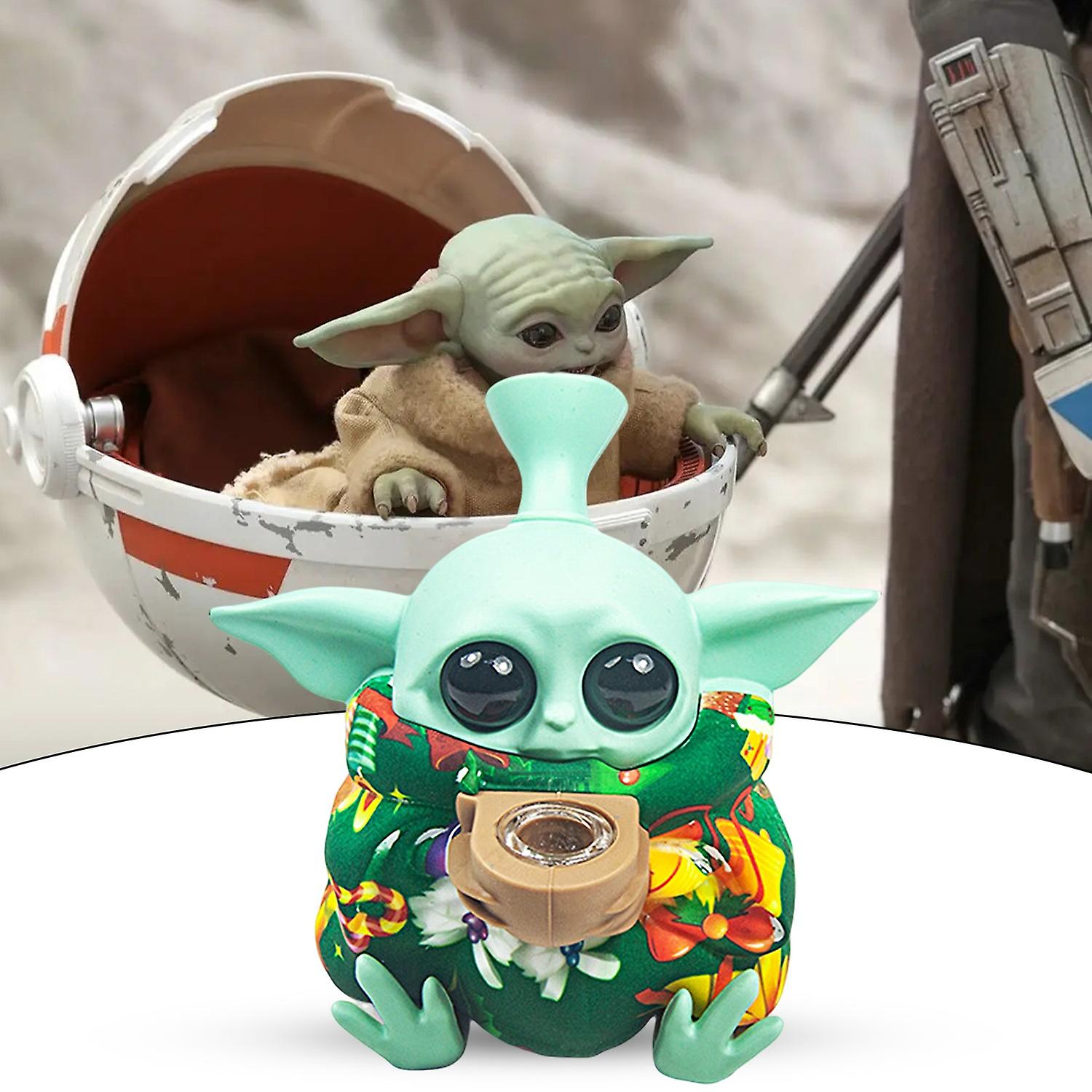 Baby Yoda Pipe Lovely Miniature Cartoon Figurine Model Toy Collection ...