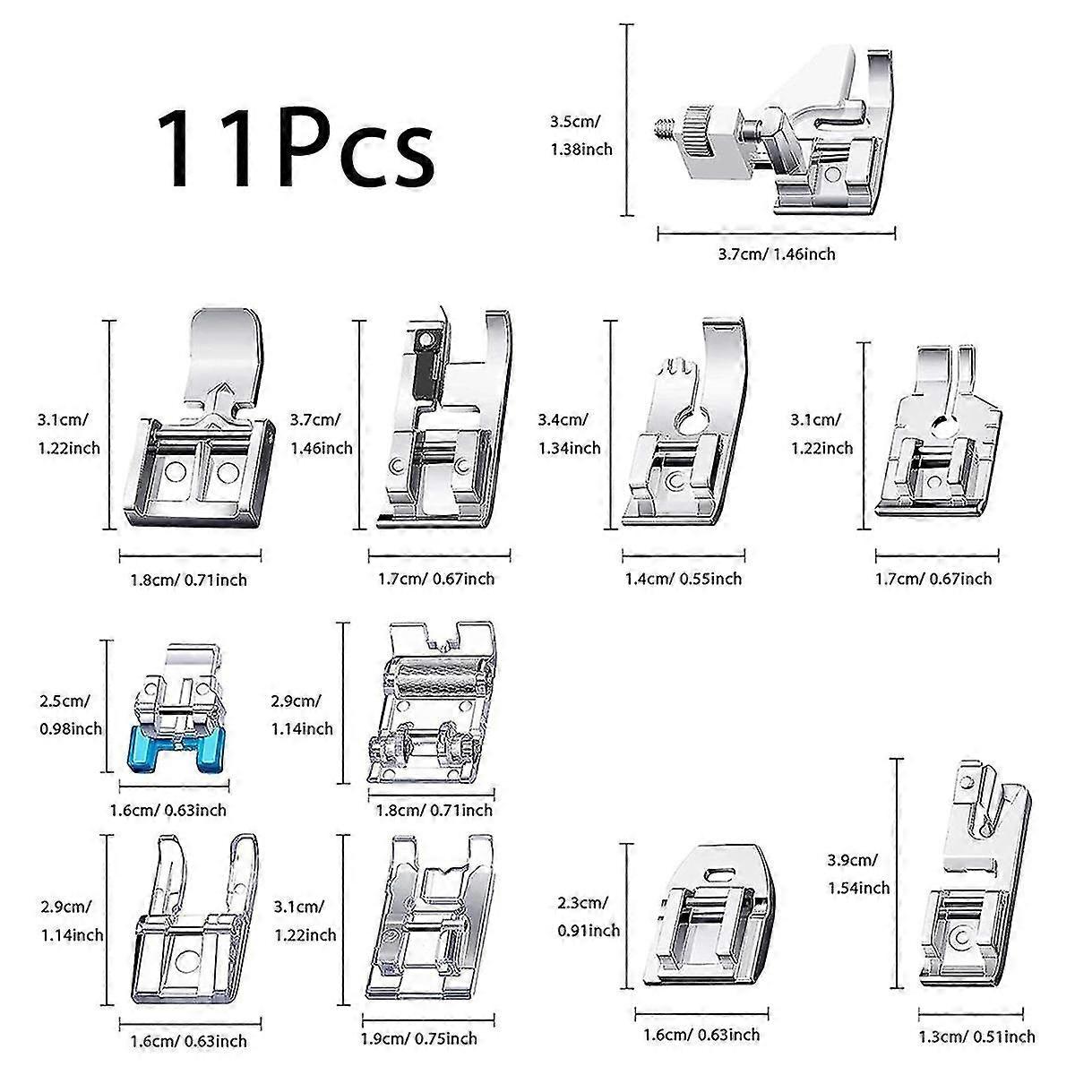11Pcs Presser Foot Set, , Straight -Foot, Roller Foot, Snap on Sewing Machine Foot Presser Feet ...