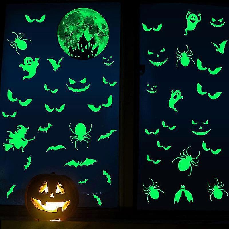 For 2024 5pcs Halloween Luminous Dark Stickers, Luminous Window Decals ...
