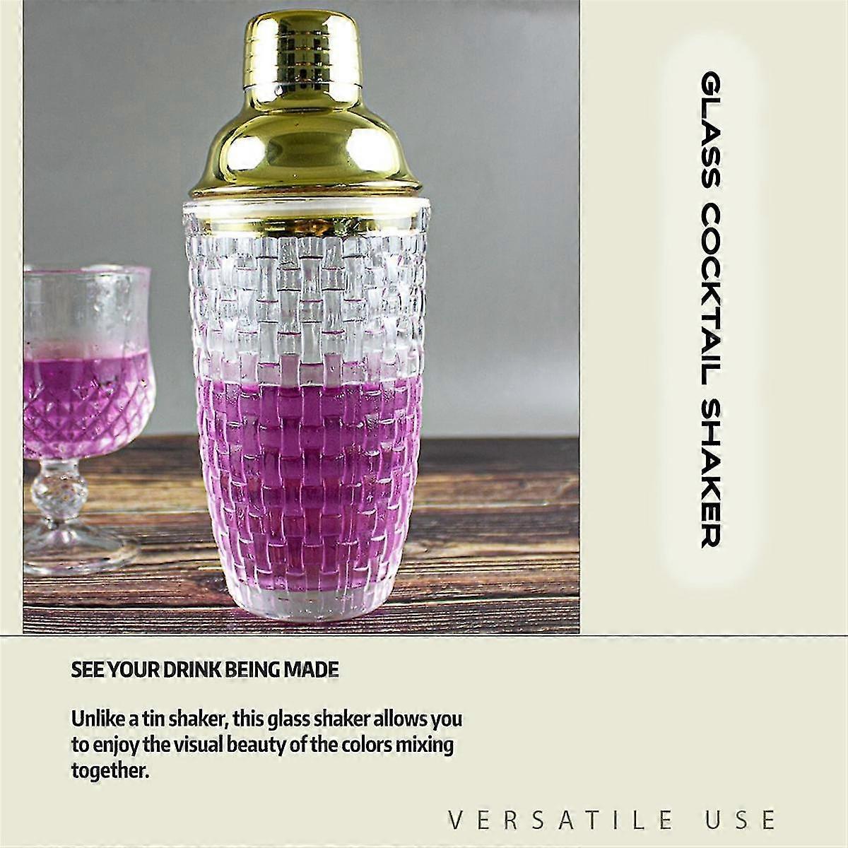 13oz Glass Cocktail Shaker Set - Glass Shaker For Cocktails, Drink ...