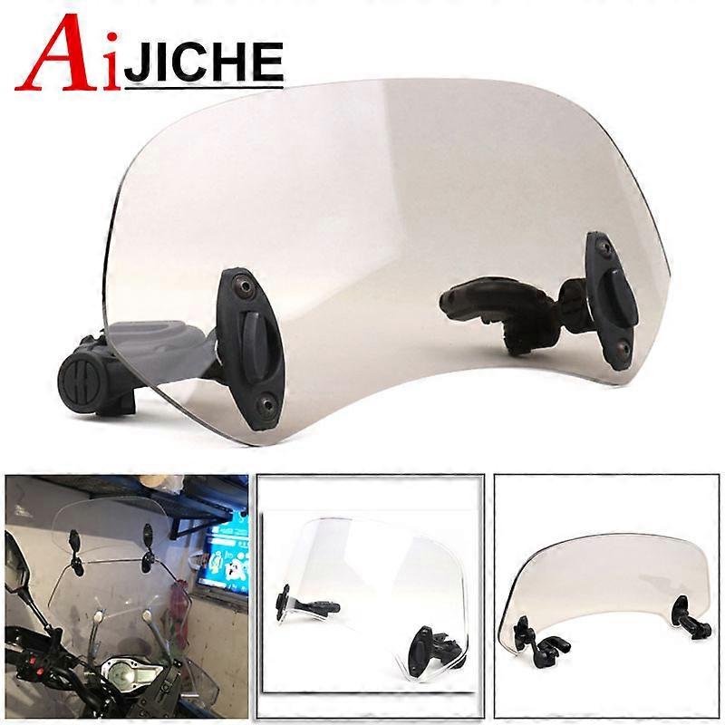Universal Motorcycle Scooter Adjustable Clip On Windscreen Windshield ...
