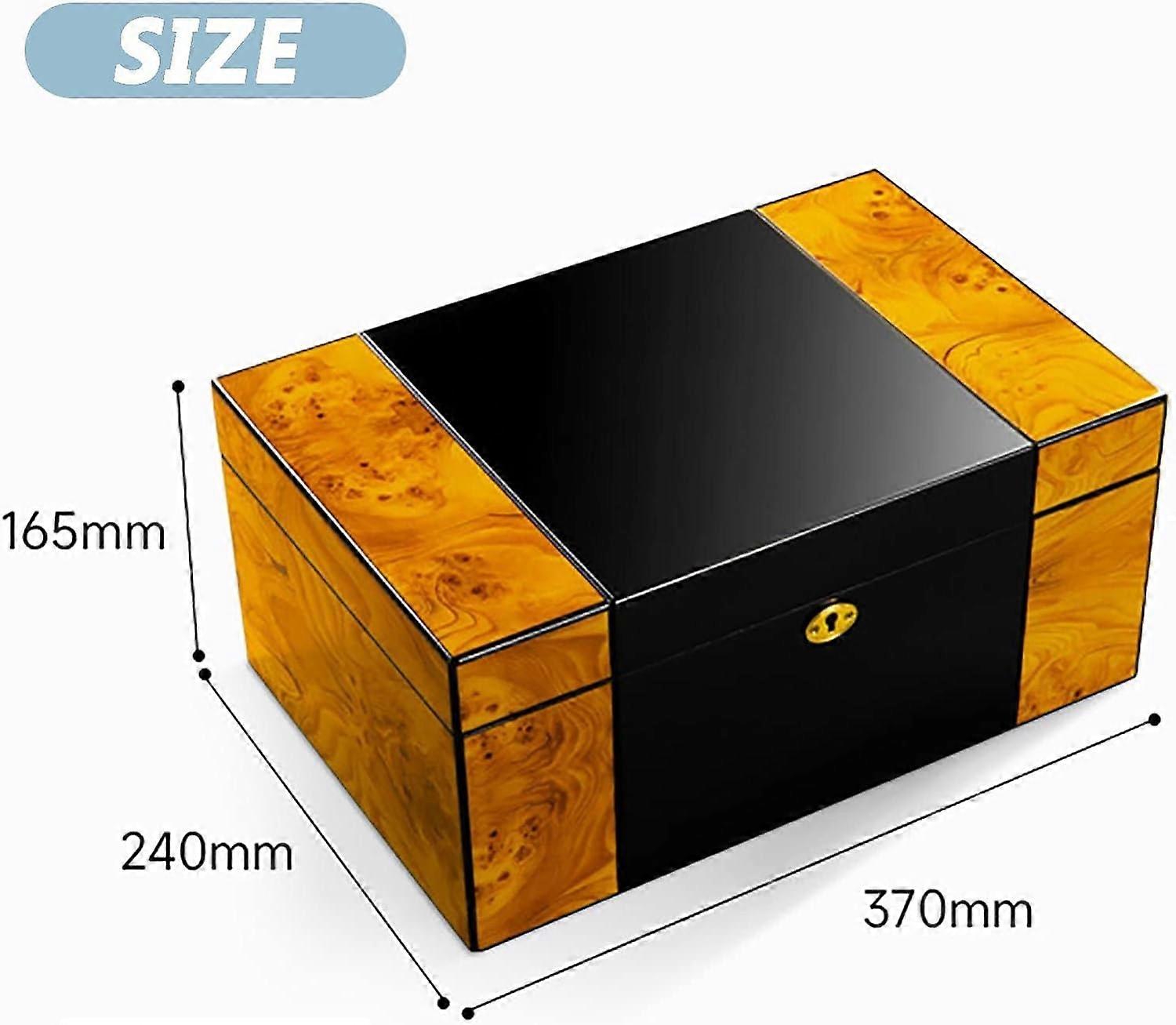 Double-Layer Cigar humidor, Tabletop Cedar Humidor with Hygrometer and ...