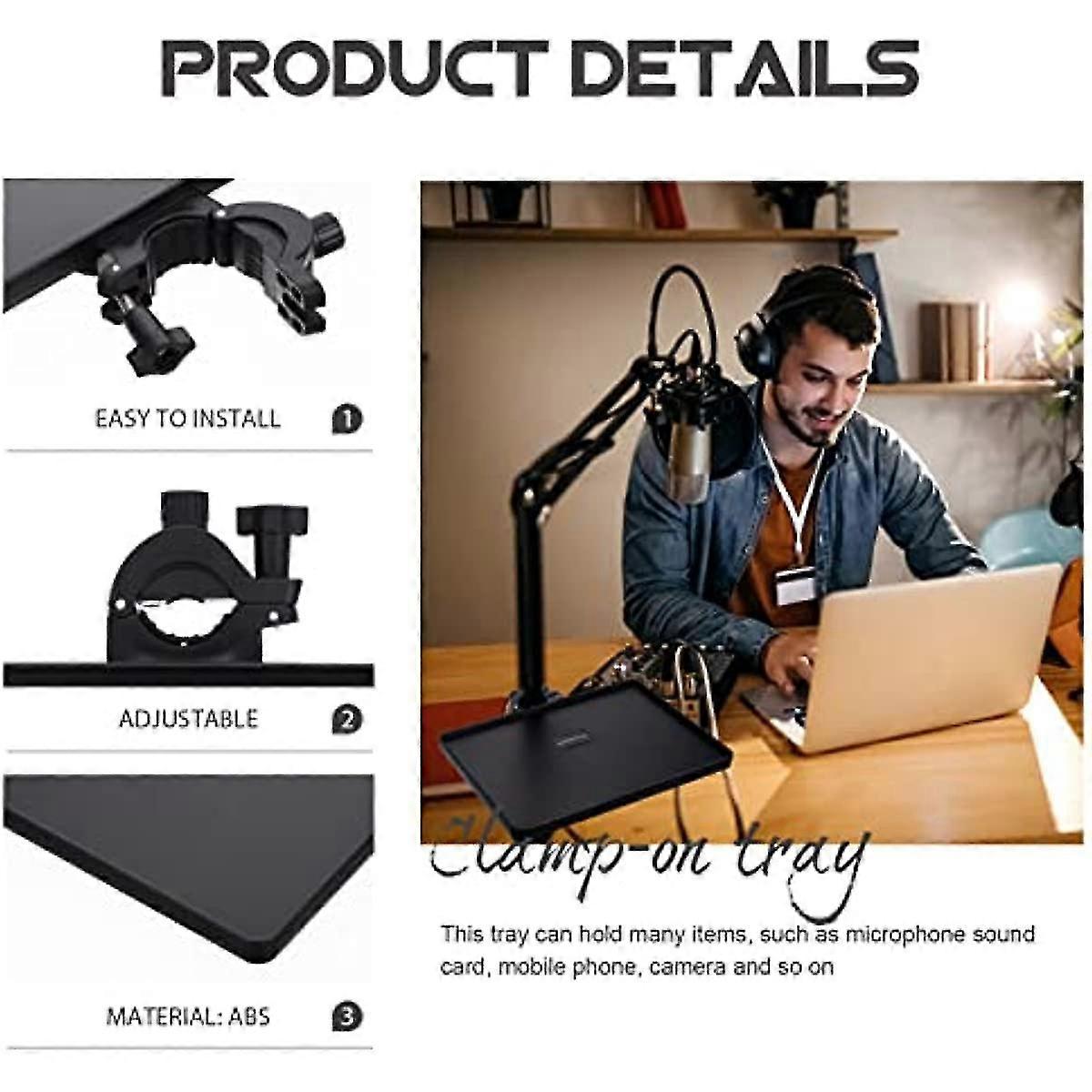 Microphone Stand Tray Holder Microphone Clamp On Rack Tray Microphone ...