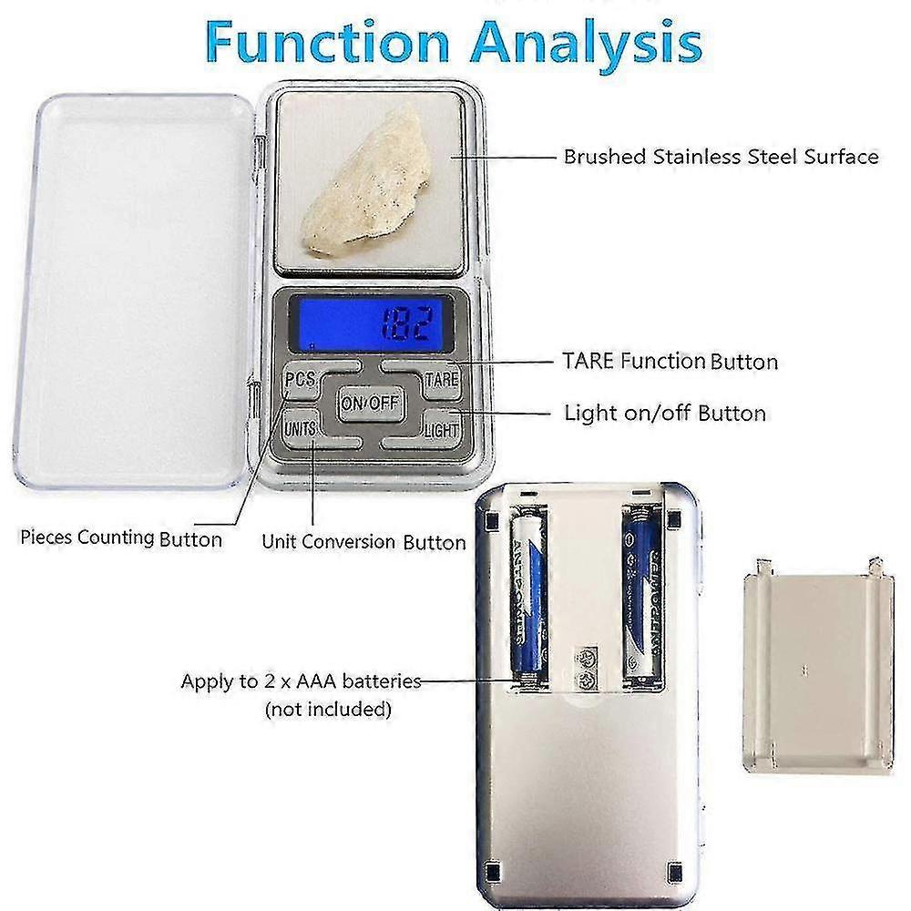 Digital Pocket Scales Gram Food Scale Capacity 500g Kitchen Portable Scale Small Mini Cooking ...