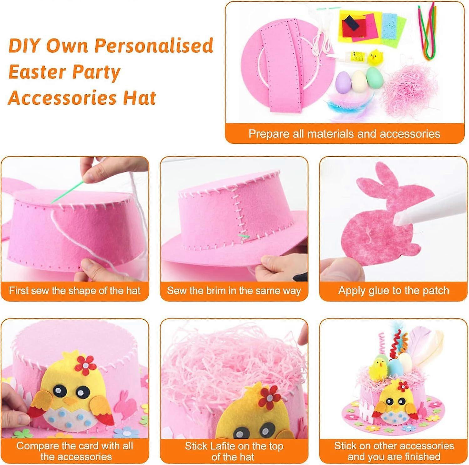 Easter Bonnet Kit - Easter Children's DIY Hat Decoration Set, Easter ...