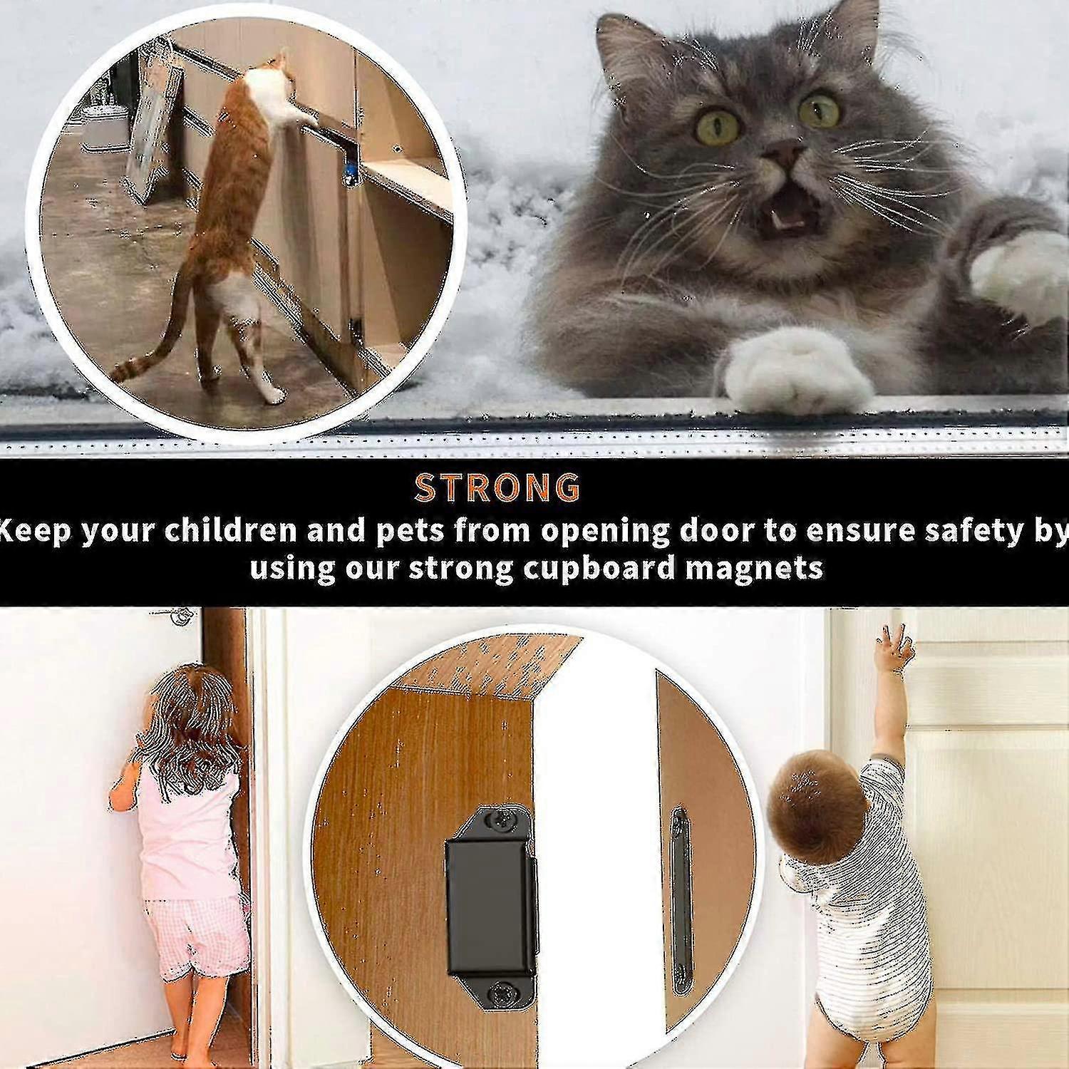 Set Of 6 Closet Magnets, Black Magnetic Stainless Steel, Heavy Duty ...