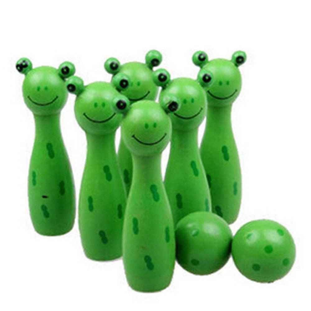 Wooden animal bowling set game baby intellectual toys children 6 pin 2 ...