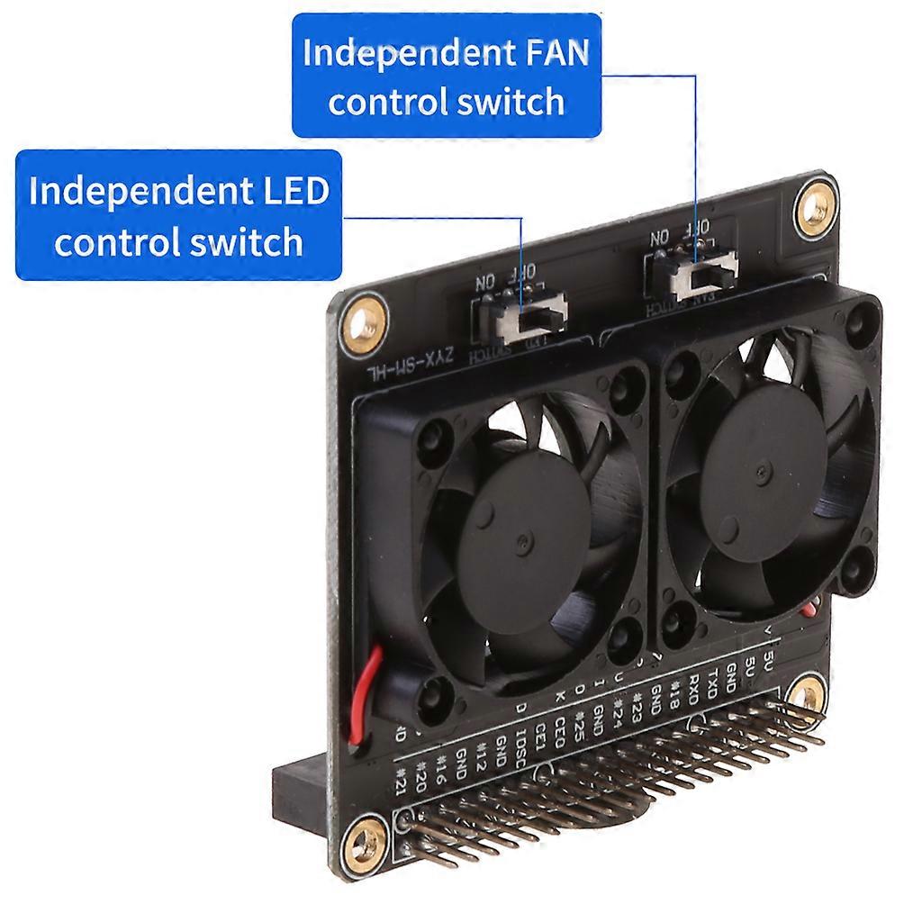 Raspberry Pi 4B Dual Fan Raspberry Pi 4B Heatsink Kit Raspberry Pi 4B GPIO Expansion Board DC 5V ...