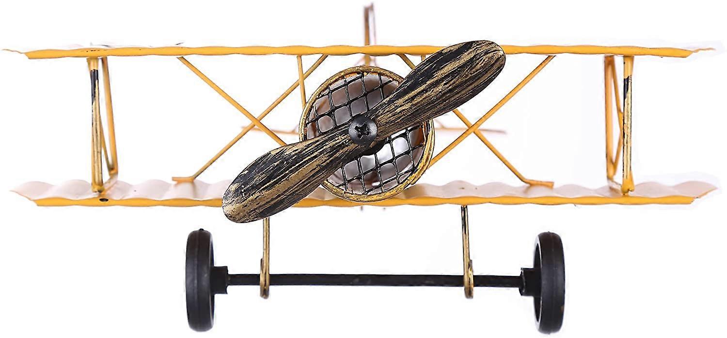 Vintage Retro Iron Aircraft Handicraft - Metal Biplane Plane Aircraft ...
