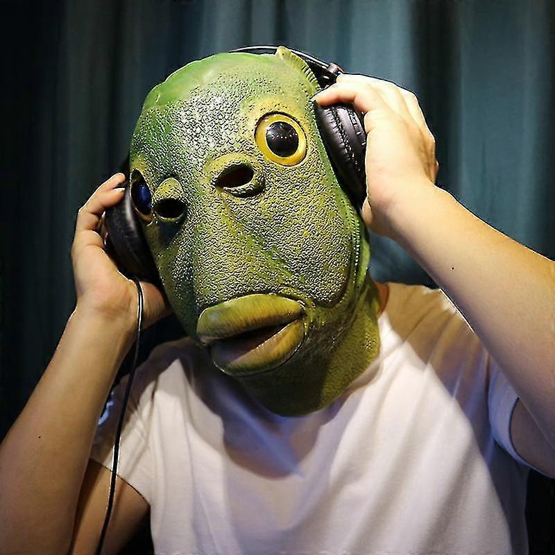 Creepy Party Halloween Costume Party Latex Headgear Carp Face Cover ...